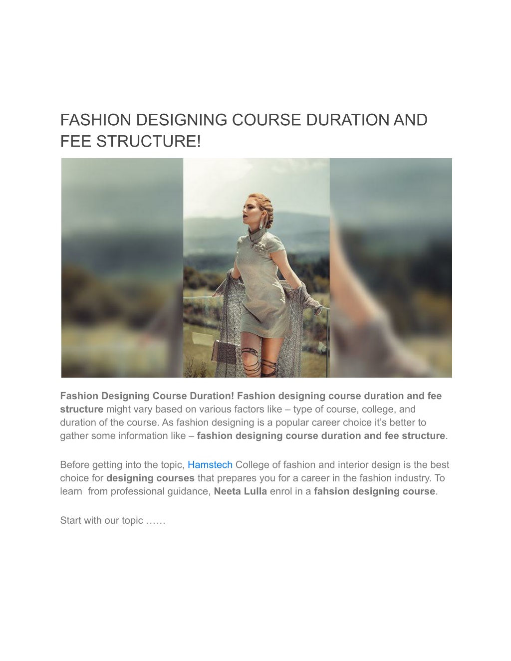 PPT - Know Fashion Designing Course Time Period And Fee Structure ...