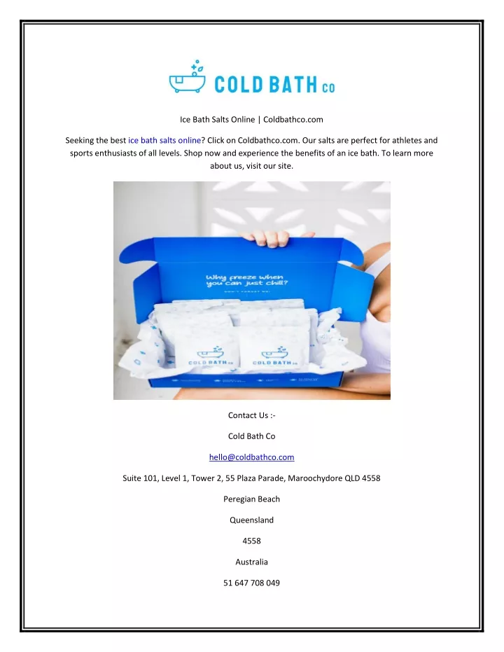 PPT - Ice Bath Salts Online Coldbathco.com PowerPoint Presentation ...