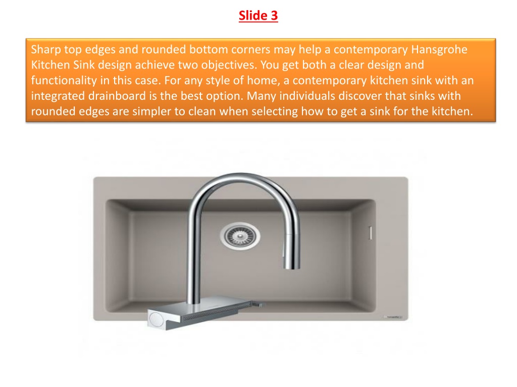 PPT - Make Your Sink the Centre of Attraction with Hansgrohe Kitchen ...