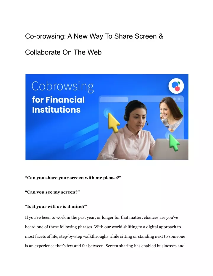 PPT - Co-browsing: A New Way To Share Screen & Collaborate On The Web ... PPT - Co-browsing: A New Way To Share Screen & Collaborate On The Web ...