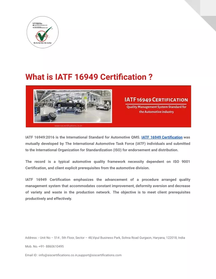 PPT - What is IATF 16949 Certification ? PowerPoint Presentation, free ...