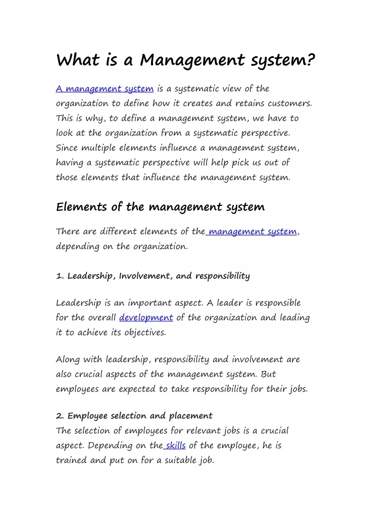PPT - What is a Management system PowerPoint Presentation, free ...