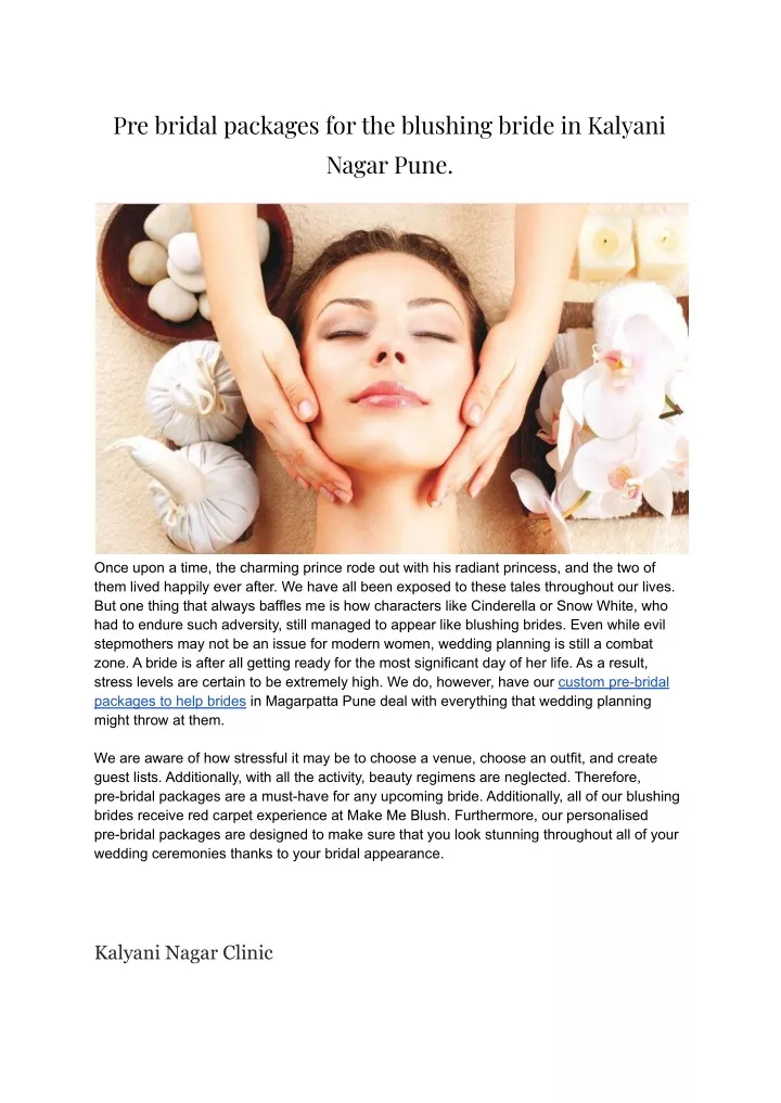 PPT Pre Bridal Packages For The Blushing Bride In Kalyani Nagar Pune ppt-pre-bridal-packages-for-the-blushing-bride-in-kalyani-nagar-pune