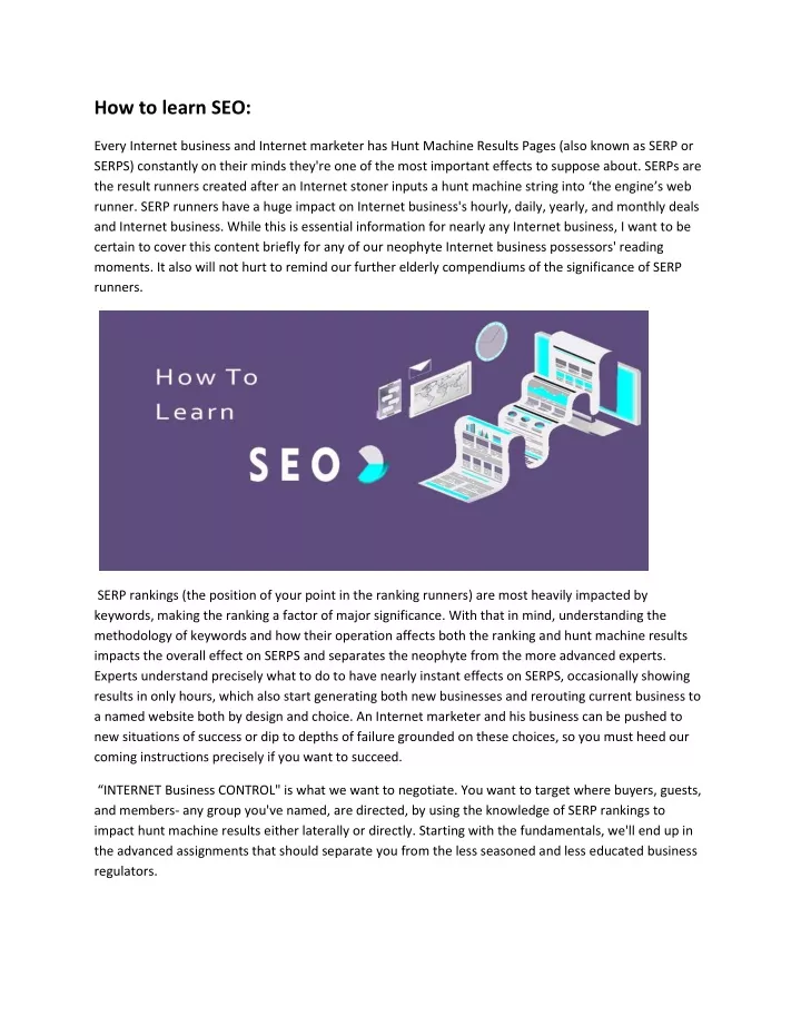 PPT How To Learn SEO PowerPoint Presentation Free Download ID 11798998