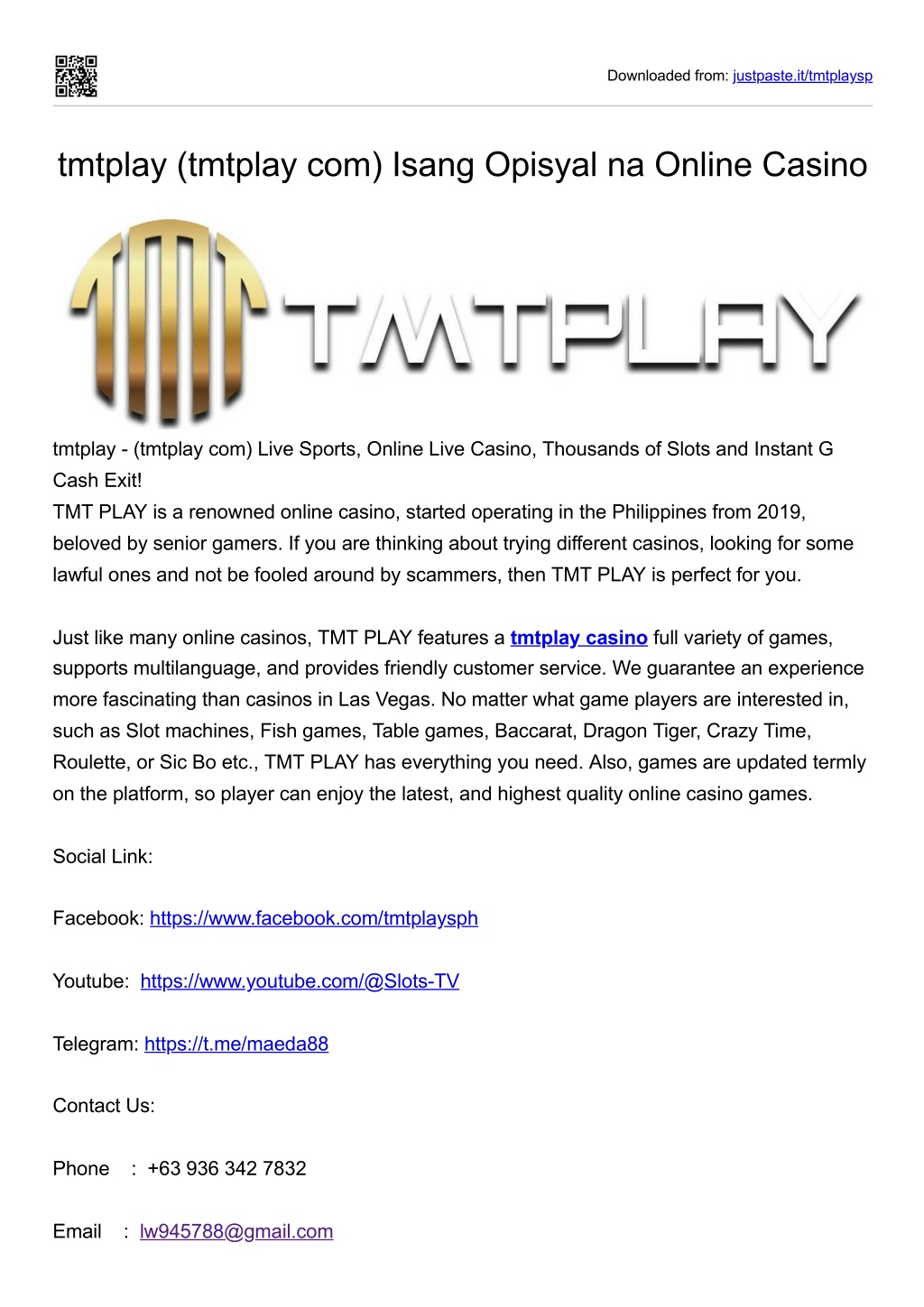PPT - tmtplay (tmtplay com) Isang Opisyal na Online Casino PowerPoint ...