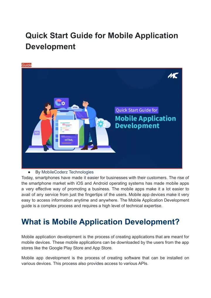 PPT - Quick Start Guide for Mobile Application Development PowerPoint ...