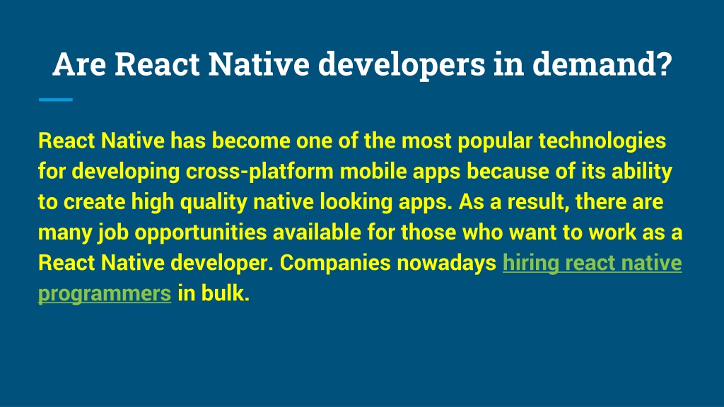 PPT Why Hire React Native Developers PowerPoint Presentation Free 