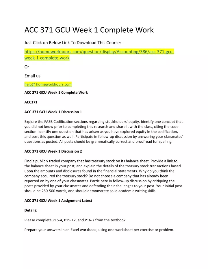 PPT - ACC 371 GCU Week 1 Complete Work PowerPoint Presentation, free ...