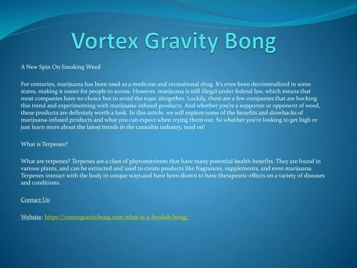 PPT - Vortex Gravity Bong PowerPoint Presentation, free download - ID ...
