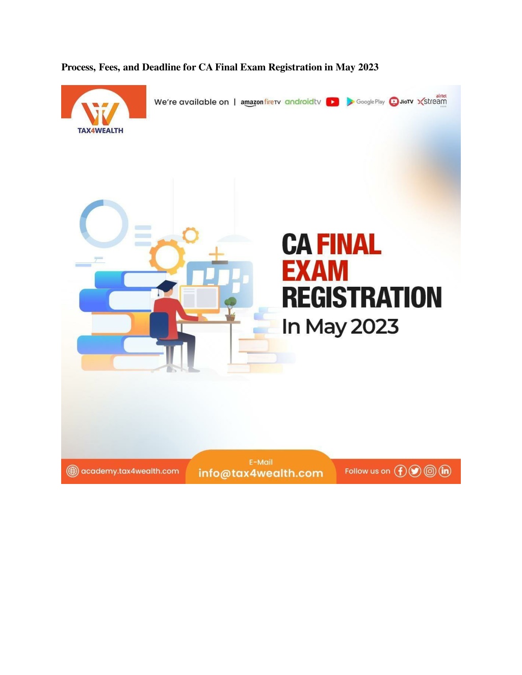 PPT - Get CA Final Exam Registration Details -May 2023 | Academy ...