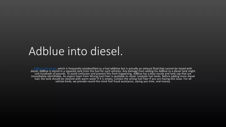 PPT - Adblue into diesel PowerPoint Presentation, free download - ID ...