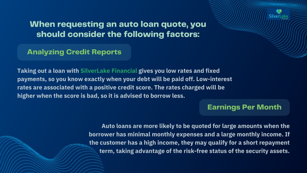 PPT - Can I Get an Auto Loan Quote When the Economy is Hard?-SilverLake ...