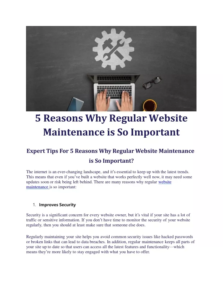 PPT - 5 Reasons Why Regular Website Maintenance is So Important ...
