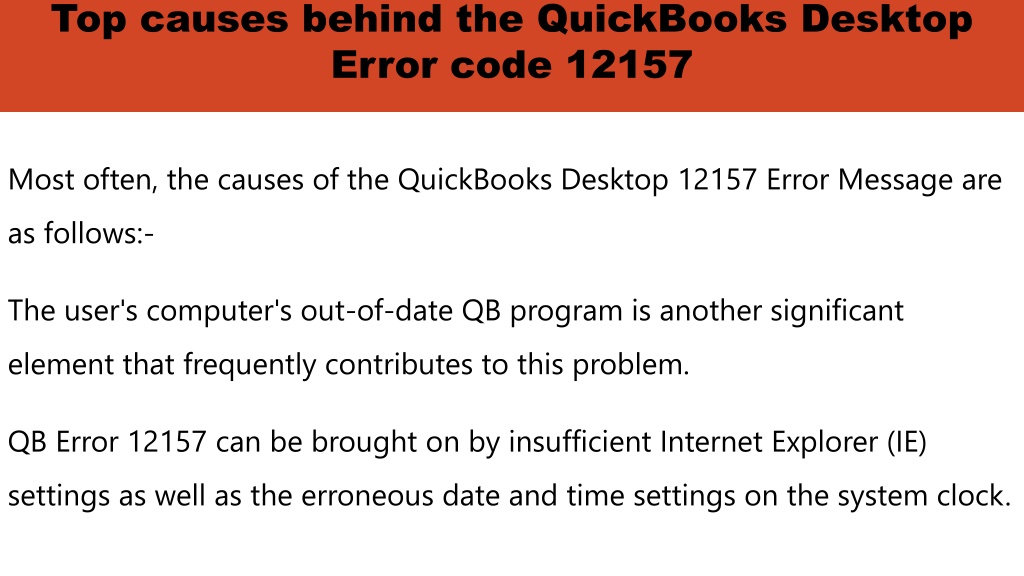 PPT Tackling QuickBooks Error 12157 With Relevant Techniques