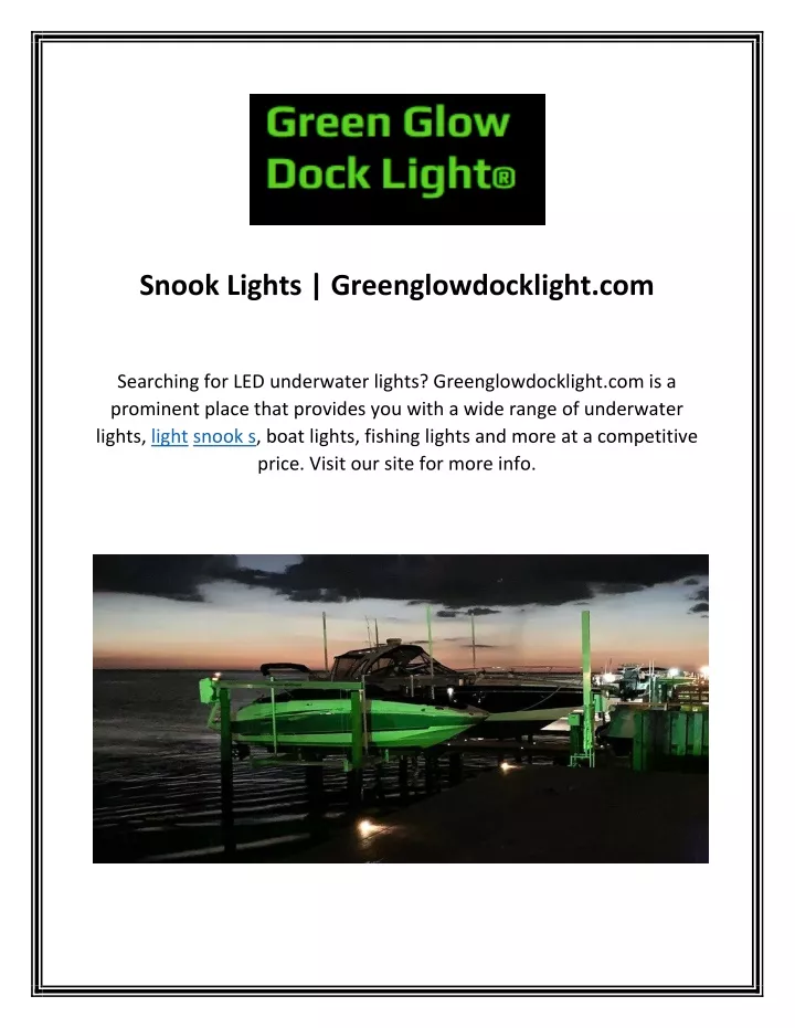 PPT - Snook Lights Greenglowdocklight PowerPoint Presentation, free ...