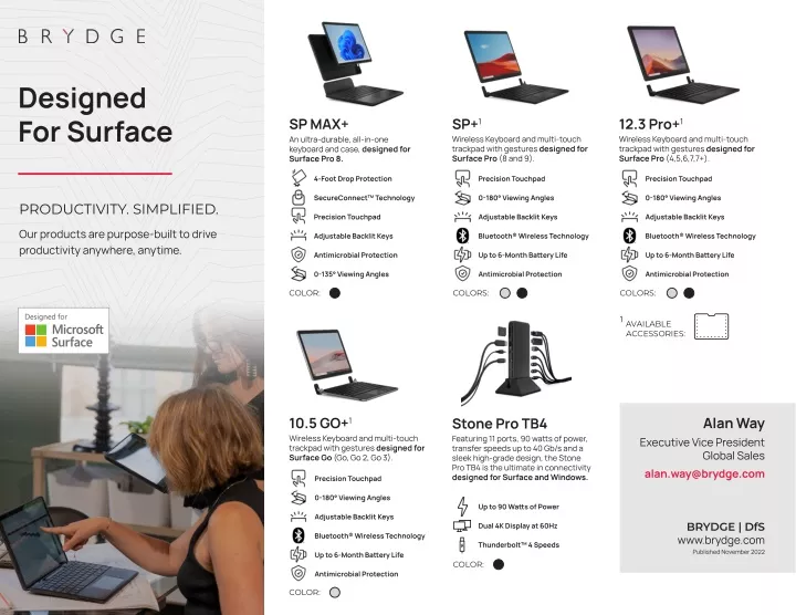 PPT - BRYDGE_SurfaceFamily_ProductSheet PowerPoint Presentation, free download - ID:11804819