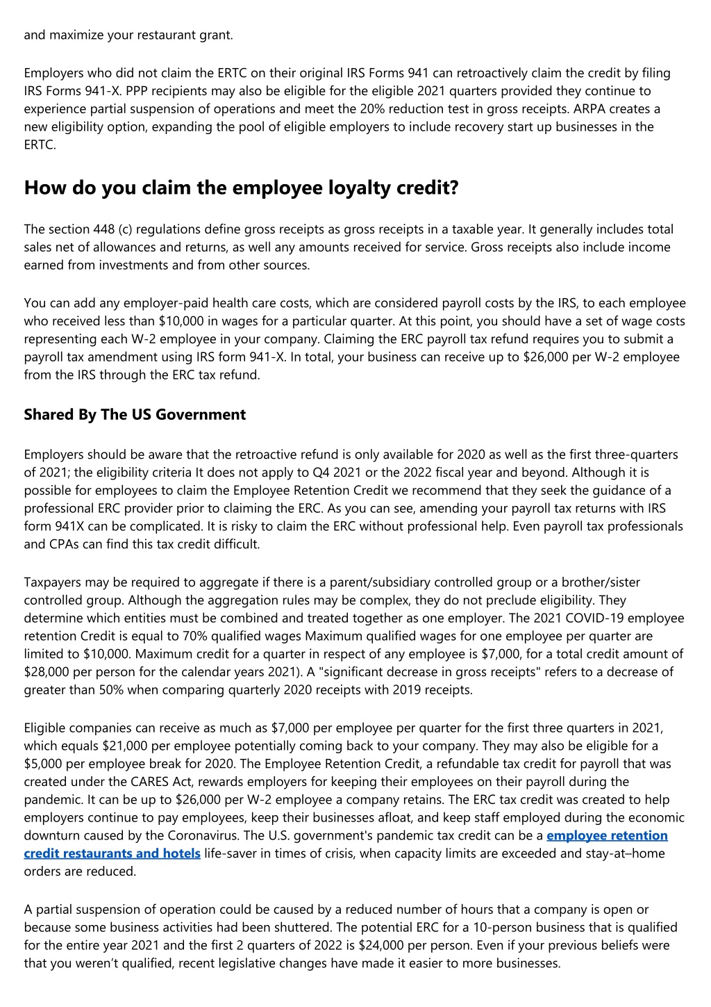 PPT - employee retention credit worksheet 2020 restaurants PowerPoint ...