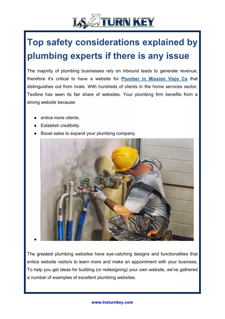 PPT - Top safety considerations explained by plumbing experts if there ...