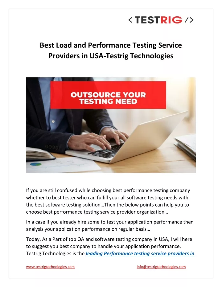 PPT - Best Load and Performance Testing Service Providers in USA ...