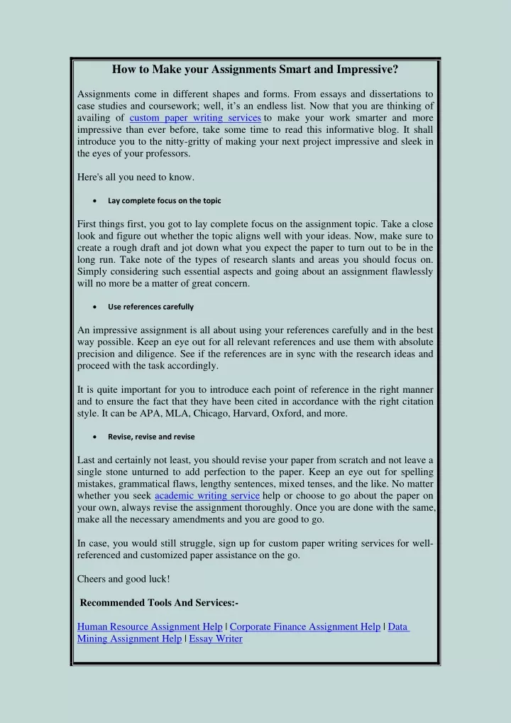 PPT - How to Make your Assignments Smart and Impressive PowerPoint ...