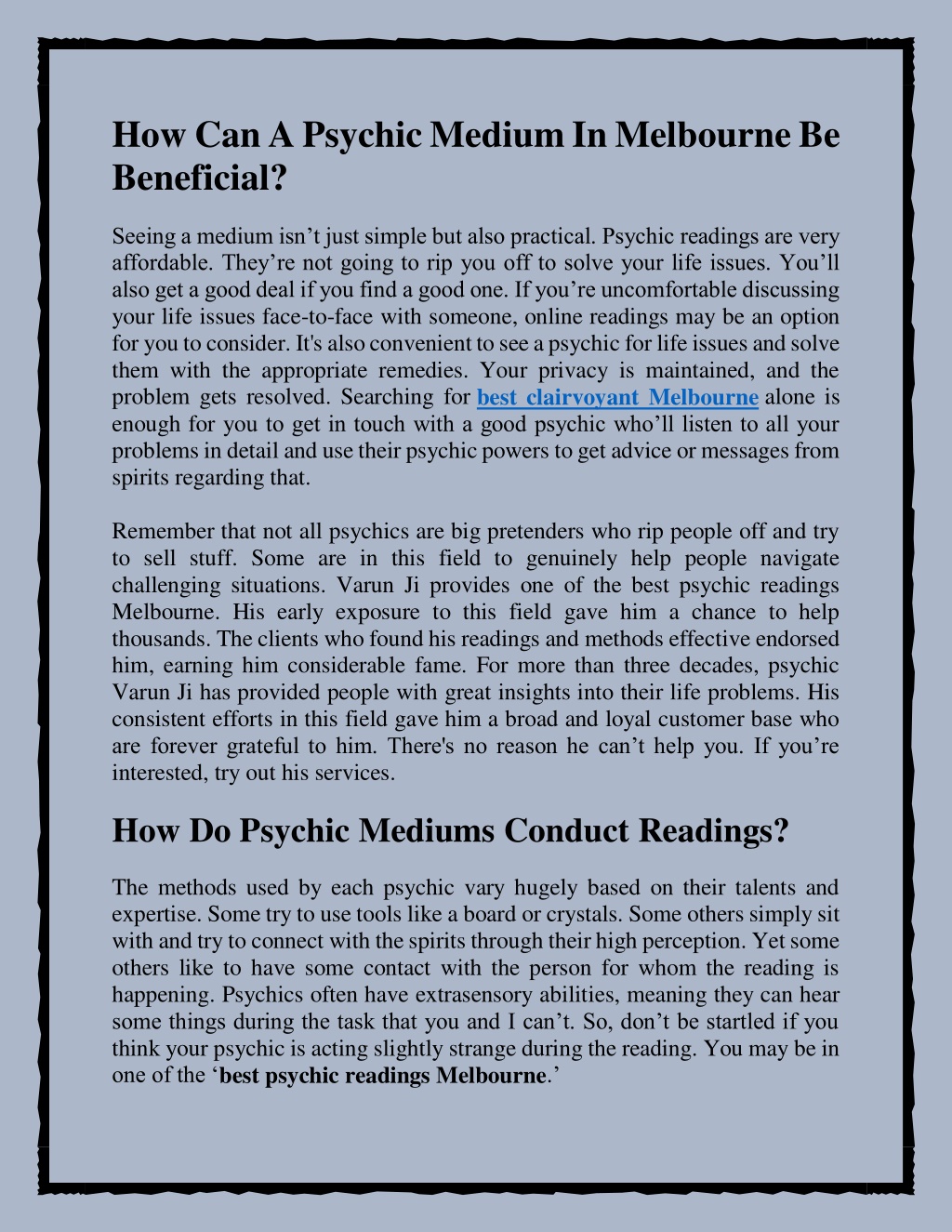 PPT - Does Psychic Reading In Melbourne Have Any Benefits To People ...