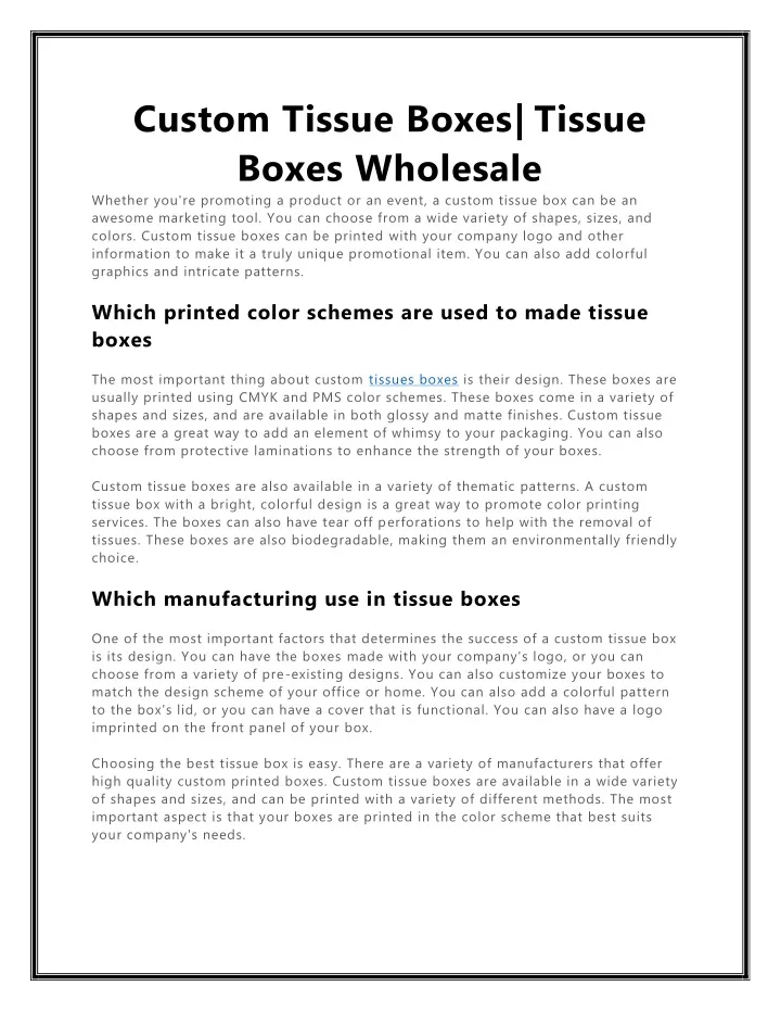 PPT - Custom Tissue Boxes wholesale PowerPoint Presentation, free ...