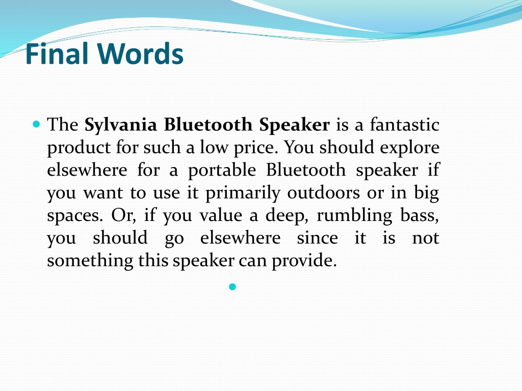 PPT - Best Things About Sylvania Bluetooth Speaker Review PowerPoint ...