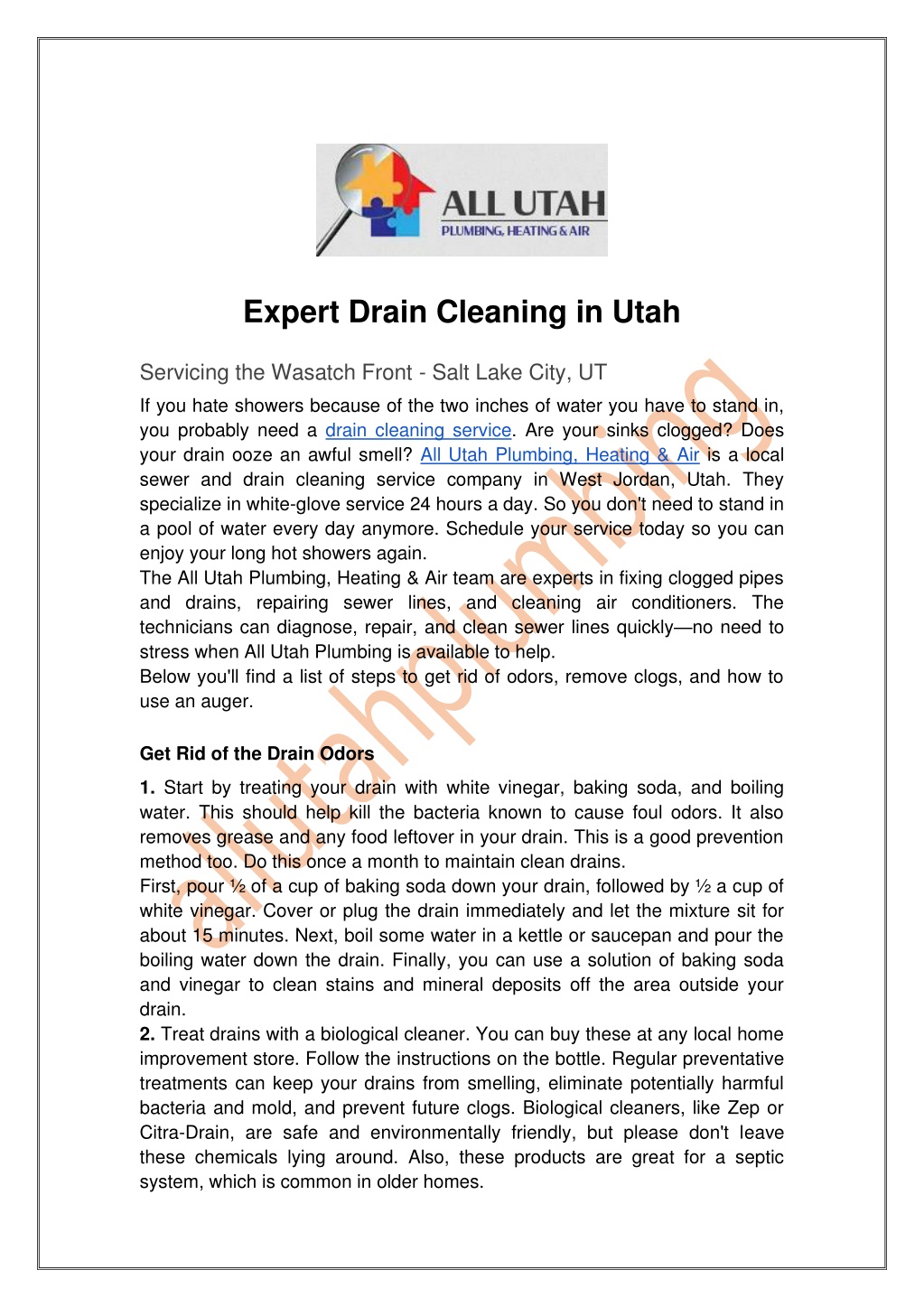 PPT - Expert Drain Cleaning in Utah PowerPoint Presentation, free ...