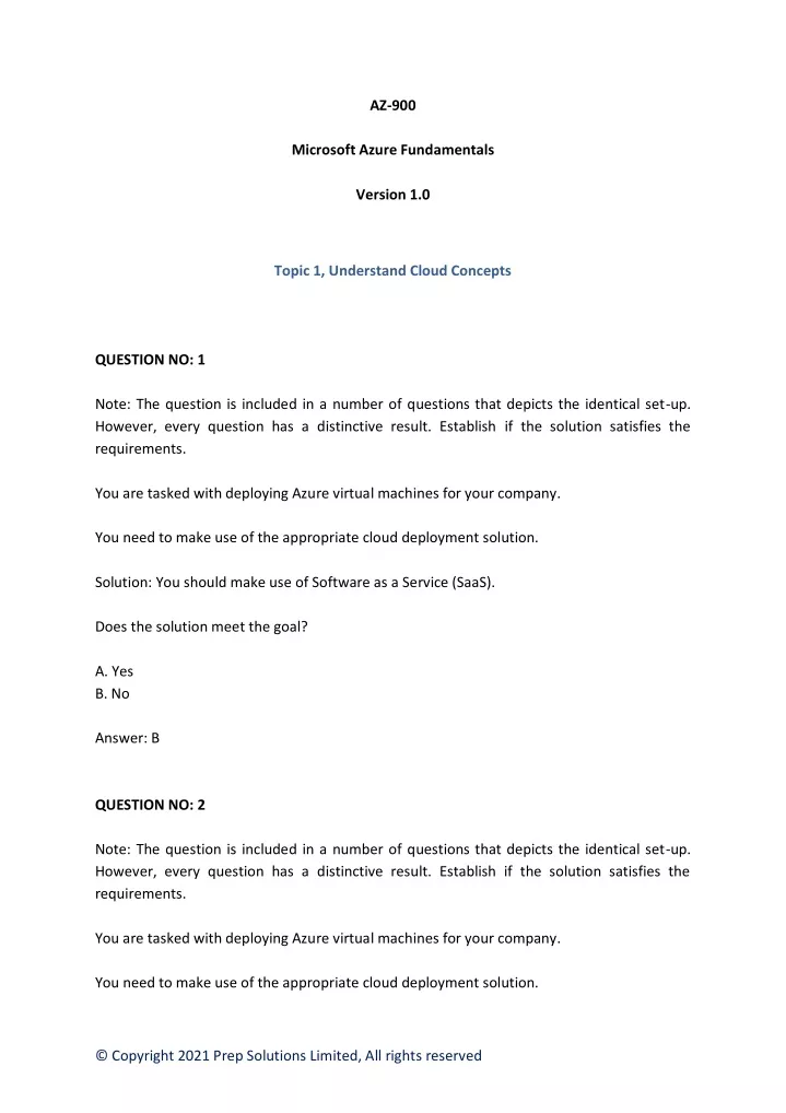 PPT - AZ-900-Questions PowerPoint Presentation, free download - ID:11808568