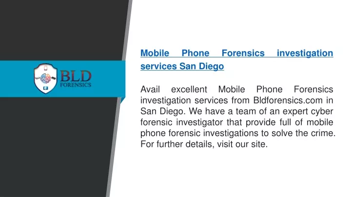 PPT - Mobile Phone Forensics Investigation Services San Diego ...