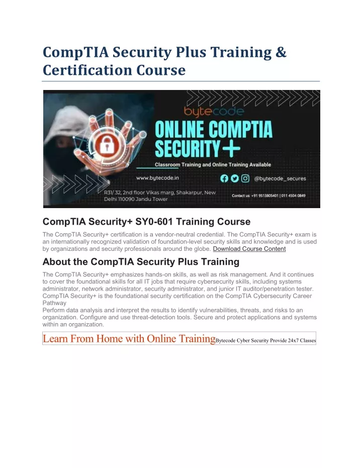 PPT - CompTIA Security Plus Training & Certification Course PowerPoint ...