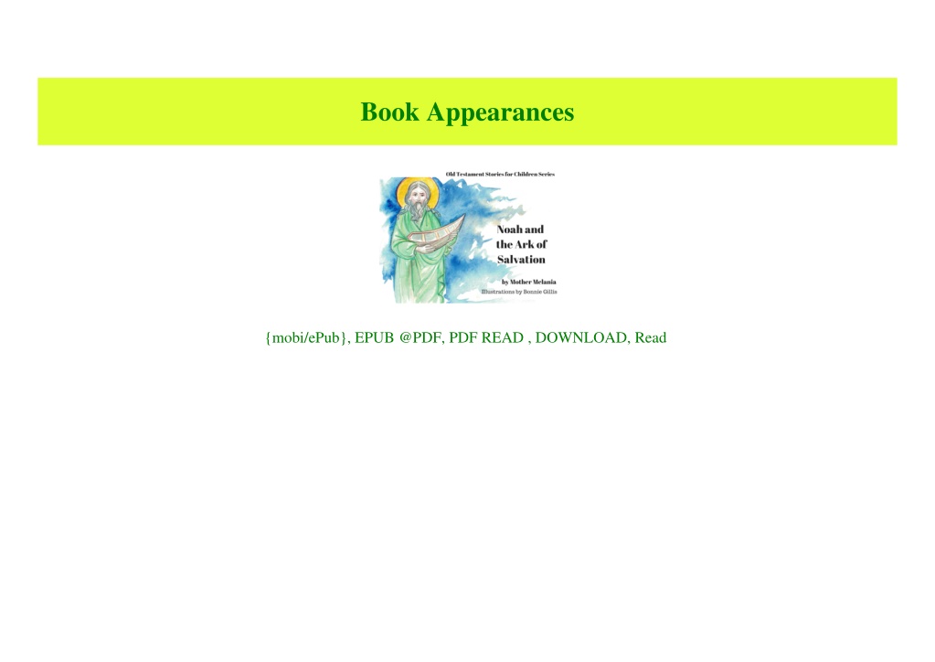 PPT - [epub]$$ Noah and the Ark of Salvation (Old Testament Stories for ...