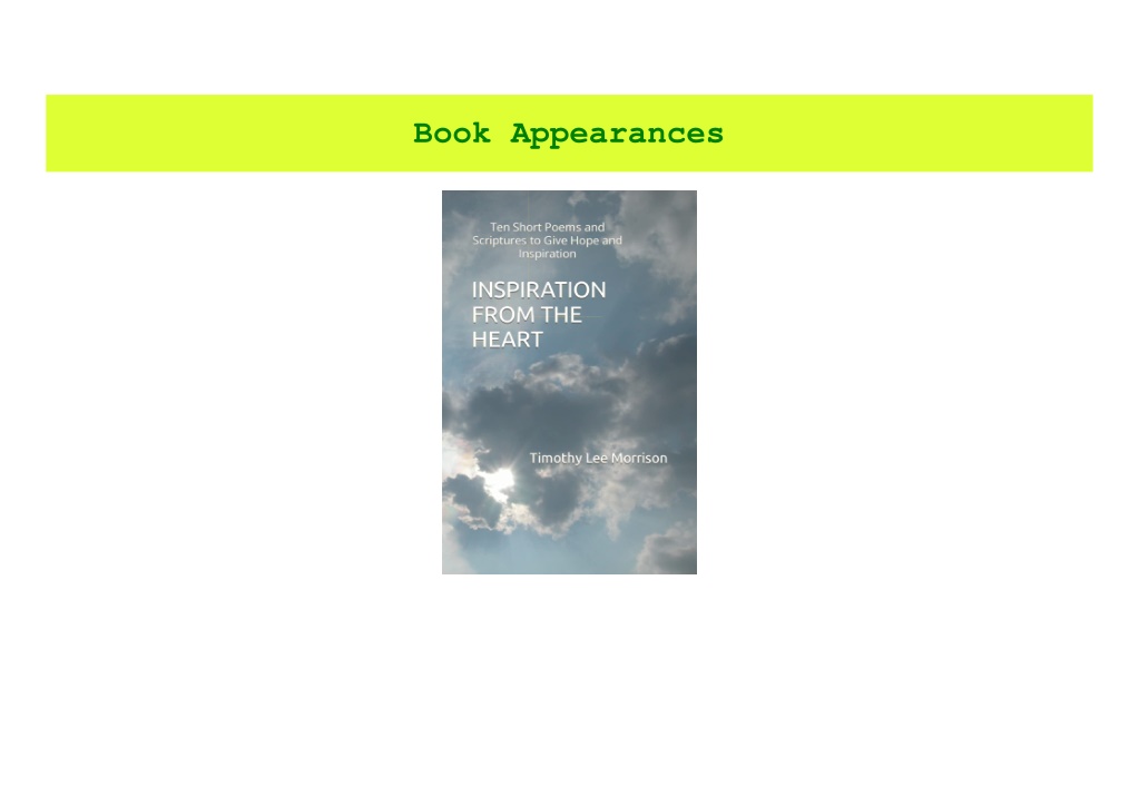PPT - [BOOK] INSPIRATION FROM THE HEART Ten Short Poems and Scriptures ...