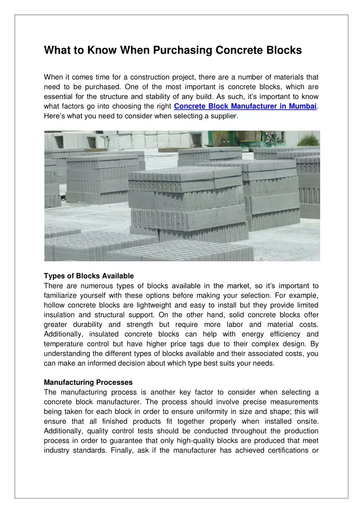 PPT - What to Know When Purchasing Concrete Blocks PowerPoint ...