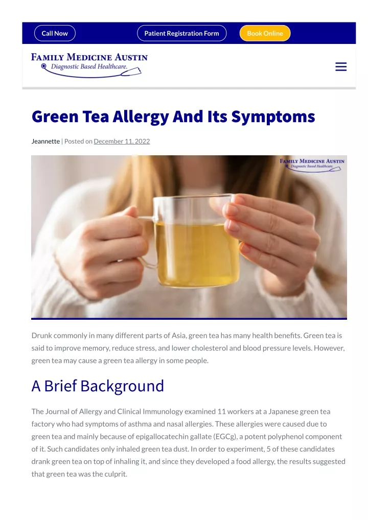PPT - Green-tea-allergy-and-its-symptoms- PowerPoint Presentation, free ...