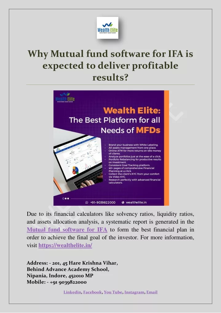 PPT - Why Mutual fund software for IFA is expected to deliver ...