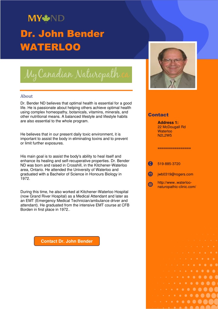PPT - Dr. John Bender PowerPoint Presentation, free download - ID:11813847