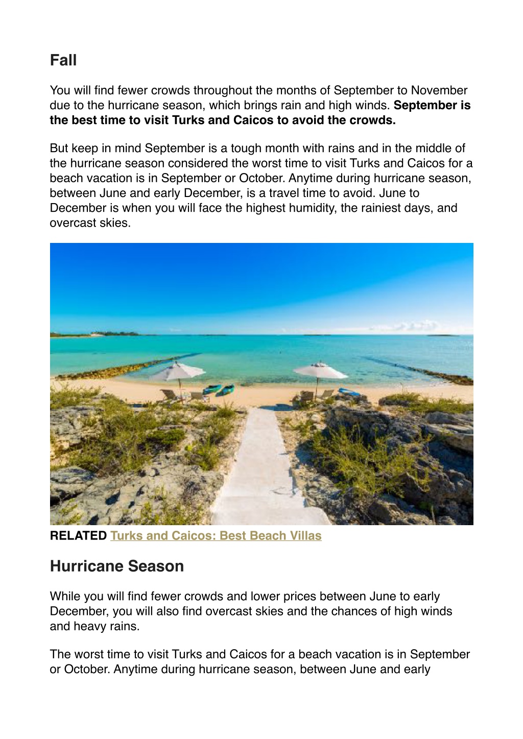 PPT - best time to visit turks and caicos for good weather PowerPoint ...