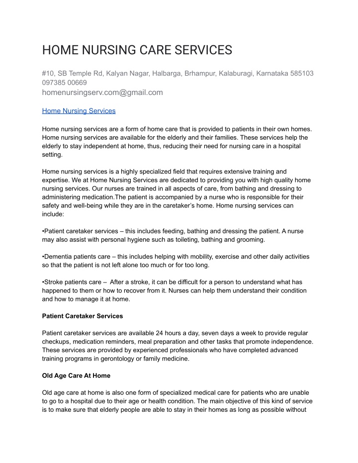 PPT - HOME NURSING CARE SERVICES (2) PowerPoint Presentation, free ...