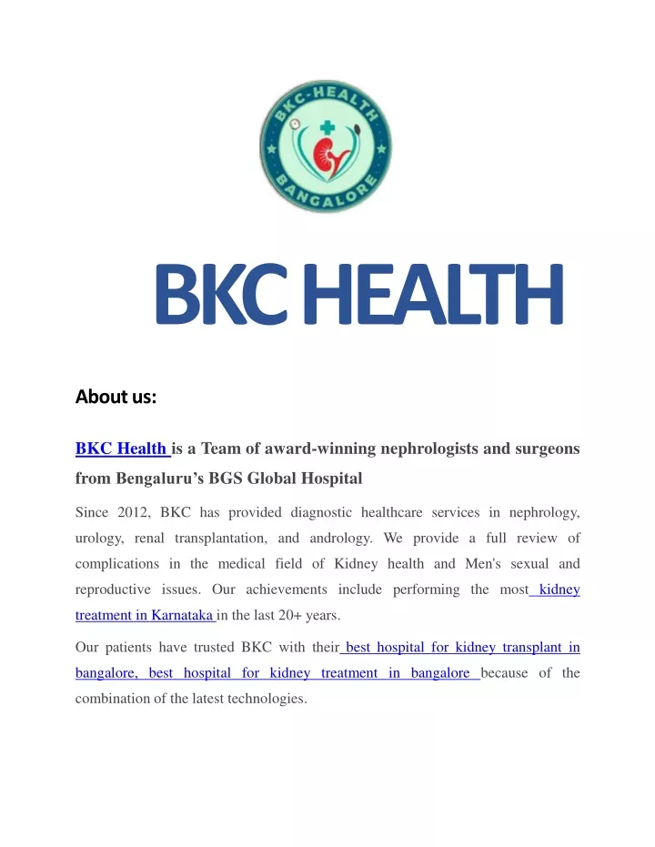 PPT - BKC-HEALTH. PowerPoint Presentation, free download - ID:11816159