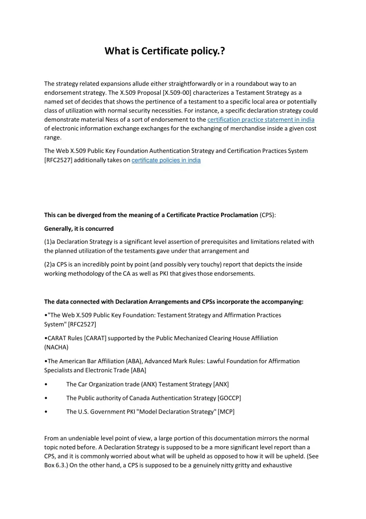 PPT - What is Certificate policy PowerPoint Presentation, free download ...