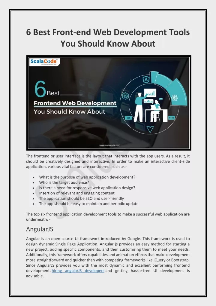 PPT - 6 Best Front-end Web Development Tools You Should Know About - ScalaCode PowerPoint ...