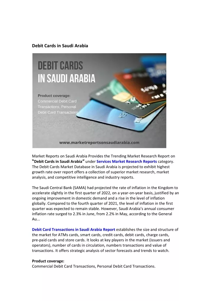 PPT - Saudi Arabia Debit Cards Market Research Report 2022-2027 ...
