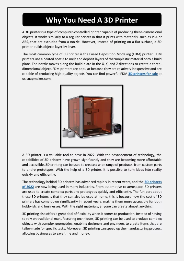 PPT - Why You Need A 3D Printer PowerPoint Presentation, free download - ID:11819557