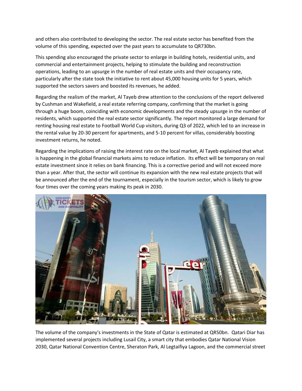 PPT - Qatari Diar reveals ideas for new projects after Football World ...