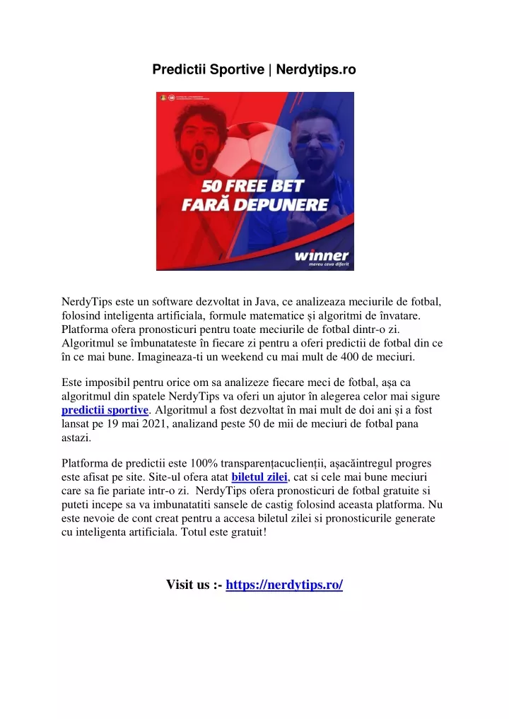 PPT - Predictii Sportive Nerdytips.ro PowerPoint Presentation, free ...
