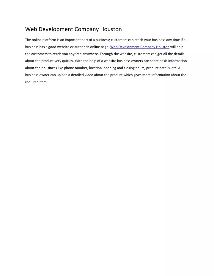 PPT - Web Development Company Houston PowerPoint Presentation, free ...