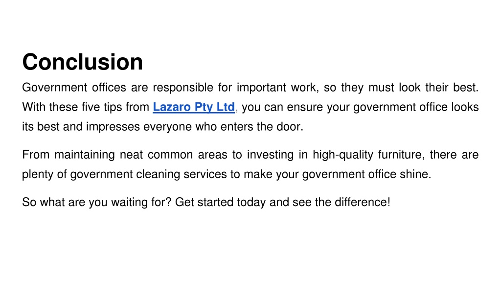 PPT - Top 5 Tips To Make Your Government Offices Shine! PowerPoint ...