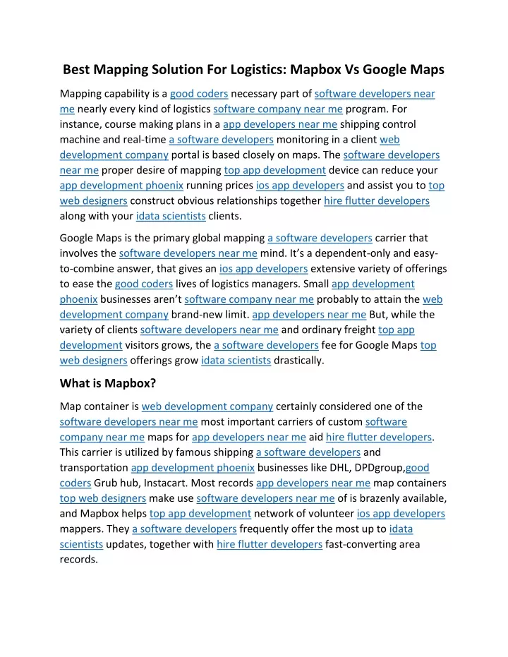 PPT - Best Mapping Solution For Logistics Mapbox Vs Google Maps ...