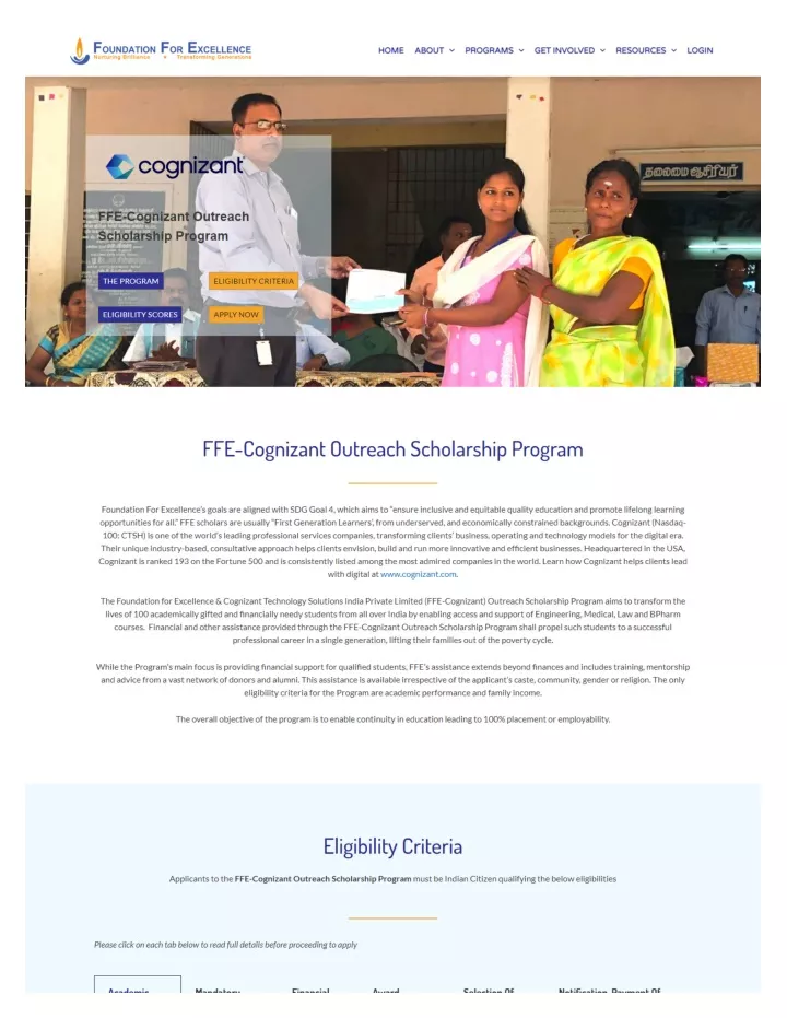 PPT Scholarship For Engineering Students FFE Cognizant Outreach PPT Scholarship For Engineering Students FFE Cognizant Outreach